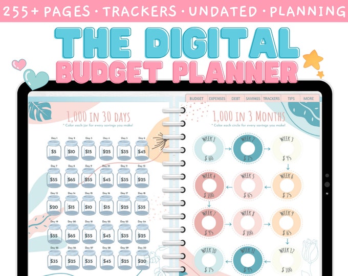 Digital Budget Planner, Digital Finance Planner, Digital Planner, Bi ...