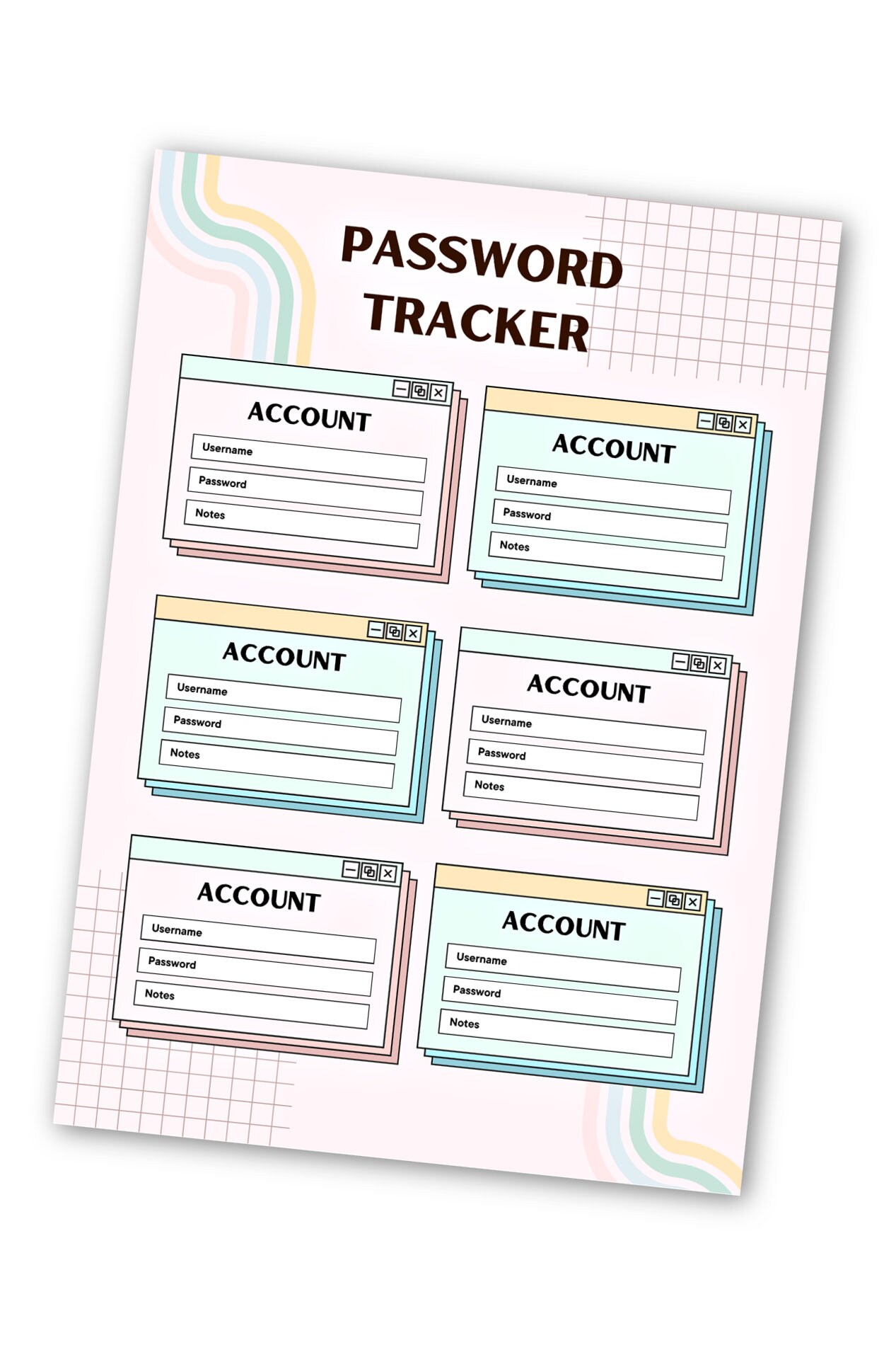 Editable Password Tracker Password Tracker Password Password Log ...