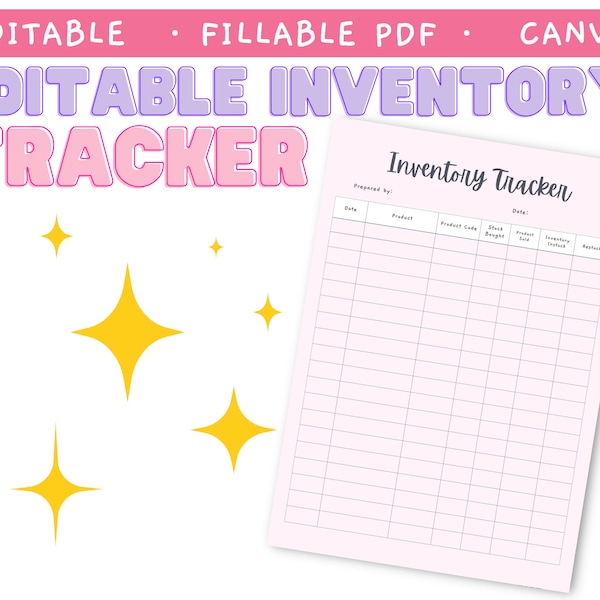 Canva Inventory Tracker - Etsy