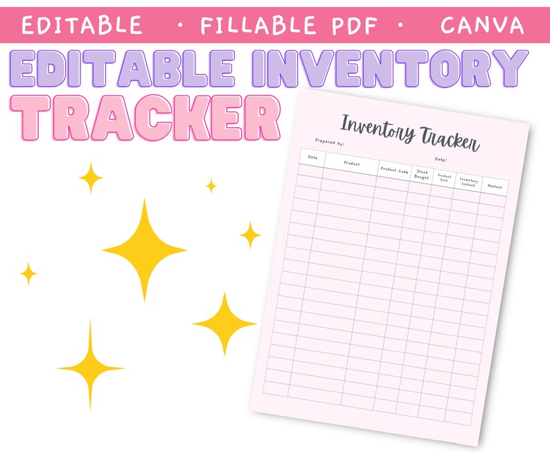 Editable Inventory Tracker | Inventory Checklist | Inventory | Products Inventory | Inventory ...