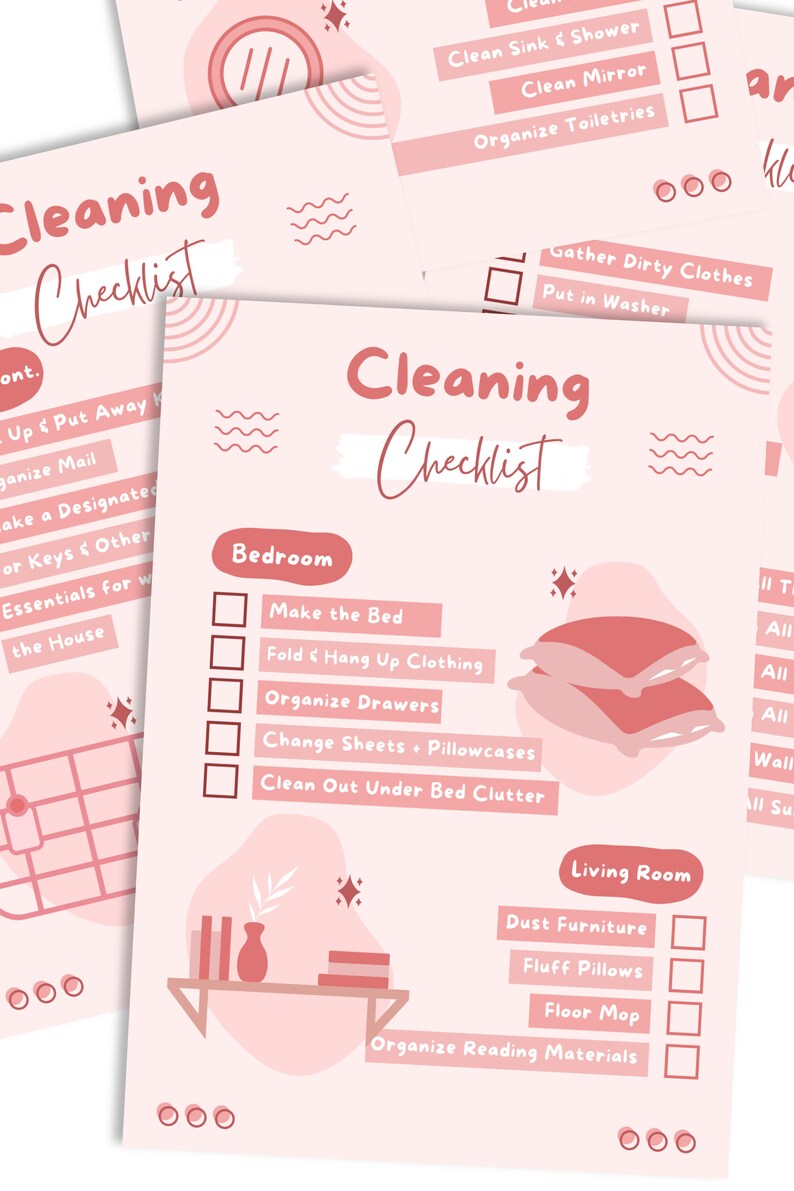 Editable Cleaning Checklist Cleaning Planner Cleaning Checklist ...