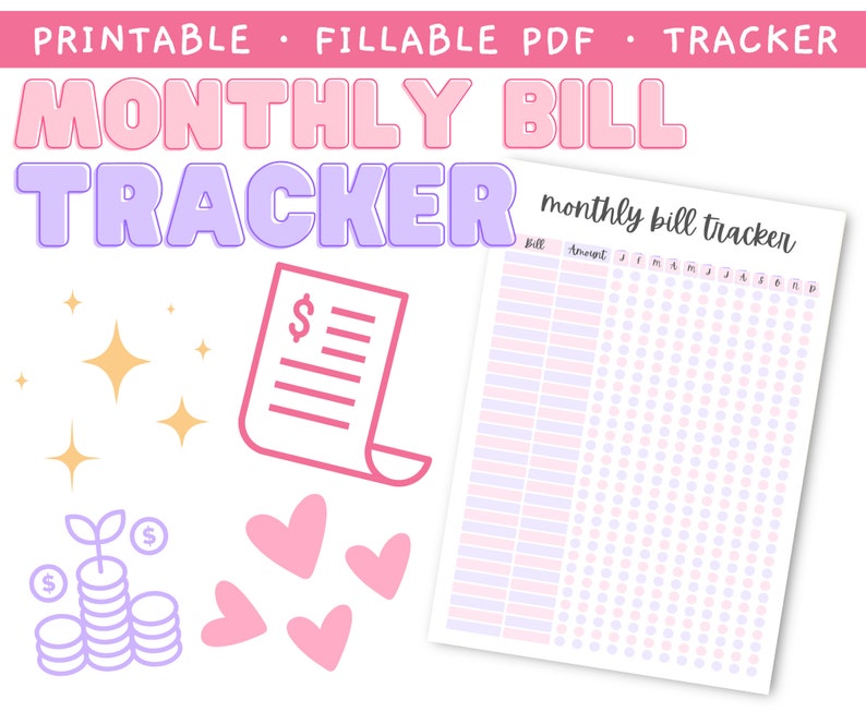 Bill Tracker | Monthly Bill Tracker | Bill Tracker Printable ...