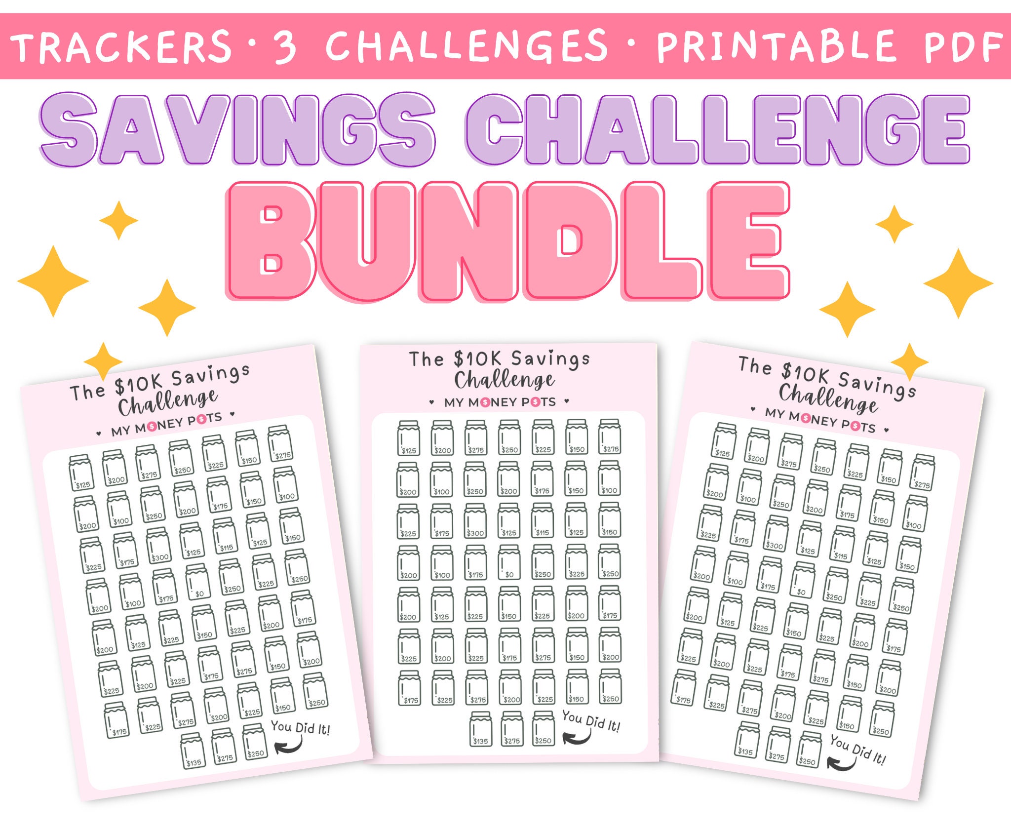 Savings Challenge Bundle 26 Week Savings Challenge 20k - Etsy
