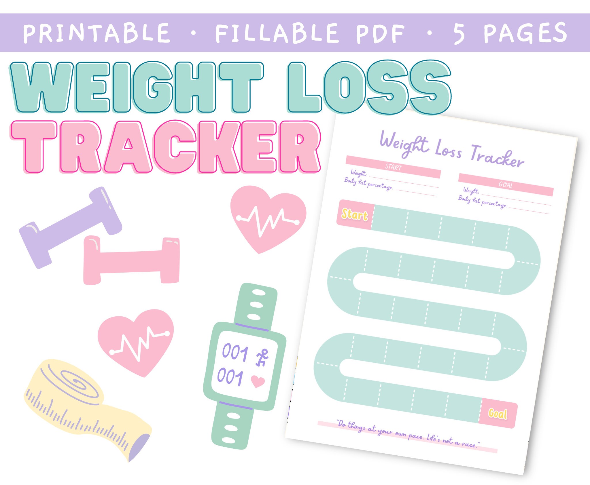Weight Loss Tracker | Weight Loss Tracker Printable | Printable Weight Tracker | Weight Loss ...