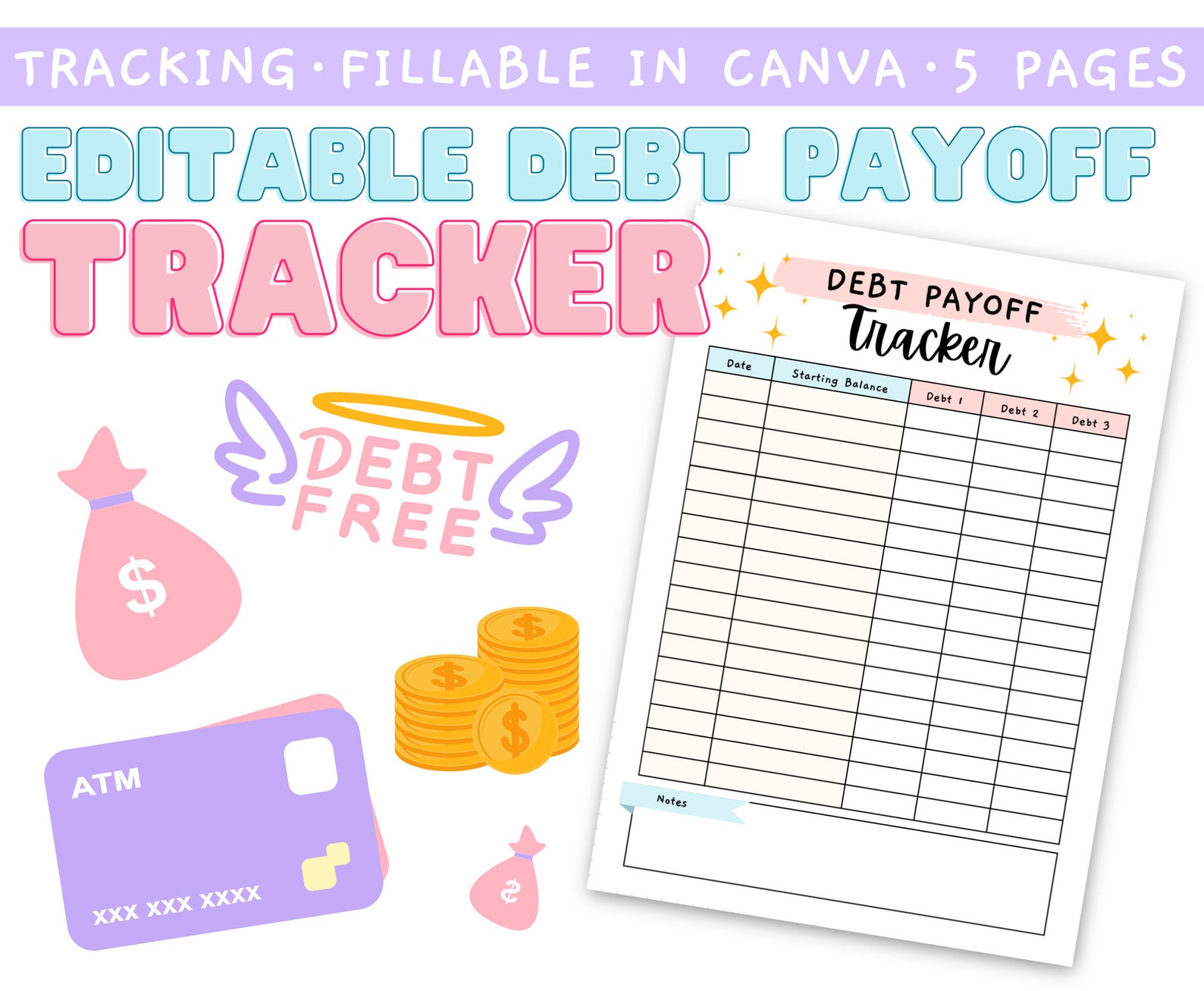 Editable Debt Payoff Tracker Debt Payoff Tracker Debt Payoff Tracker ...