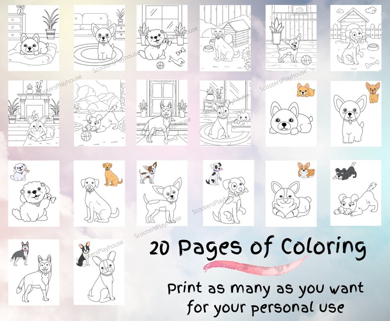 Dog Color Activity Activity Coloring Dog Kids Coloring - Etsy