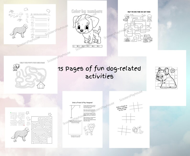 Dog Color Activity Activity Coloring Dog Kids Coloring - Etsy