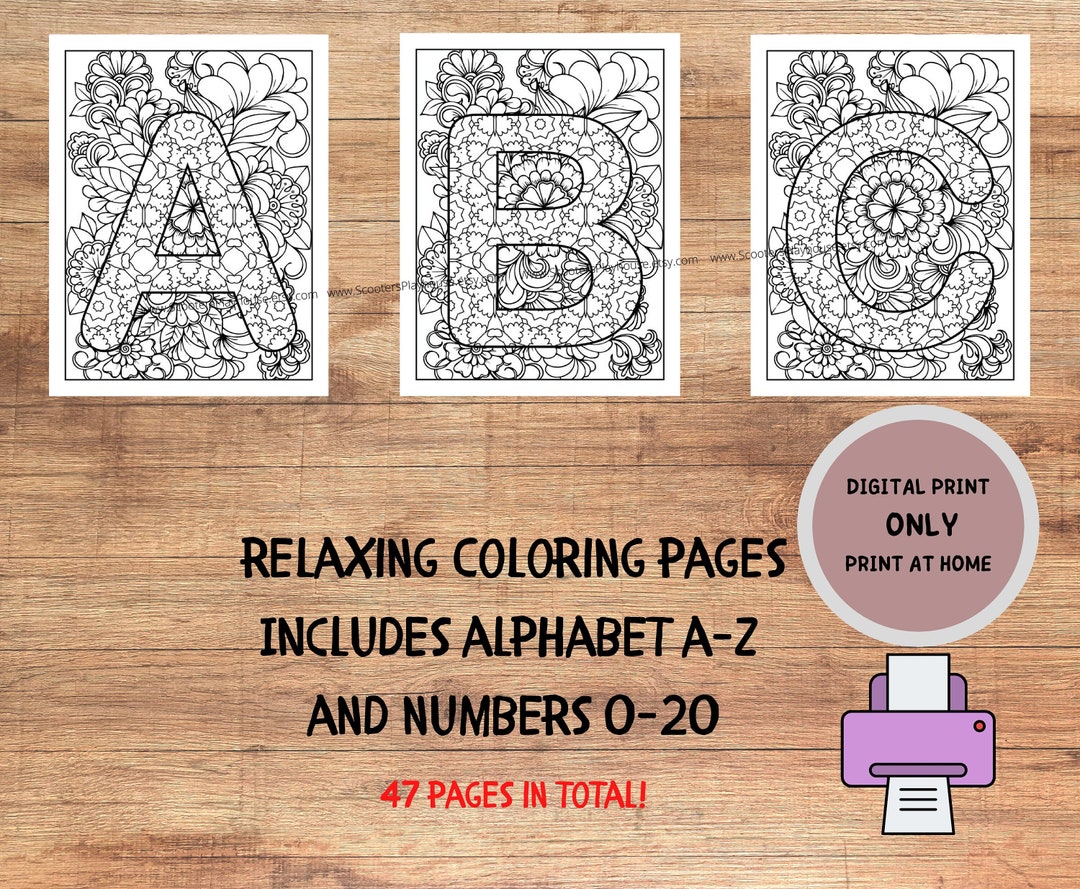 ABC Coloring Pages Numbers Coloring Pages Printable Coloring - Etsy