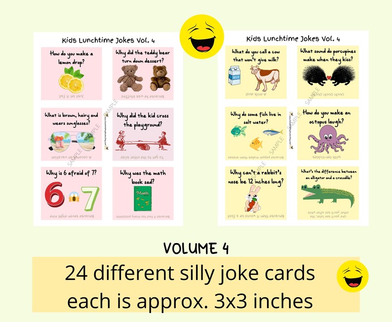 Kids Joke Cards, Jokes for Kids, Lunchbox Notes for Kids, Goofy Jokes ...