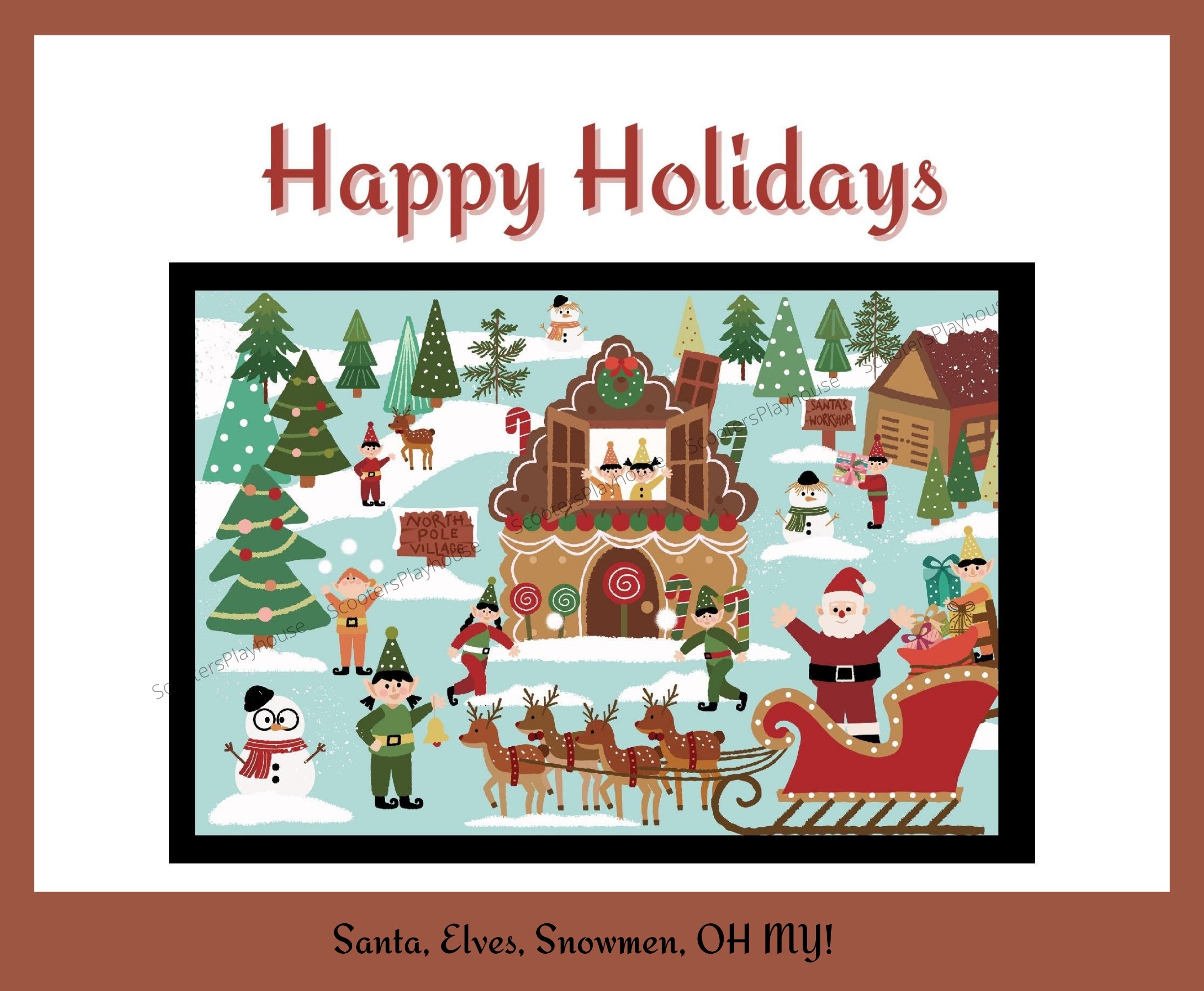 Printable Happy Holidays Card Christmas Card Printable - Etsy