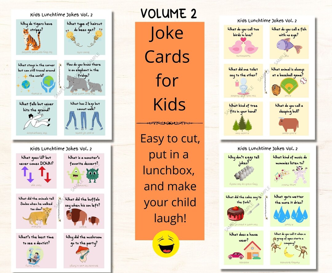 Kids Lunchbox Notes, Silly Jokes for Kids, Jokes for Children, Funny ...