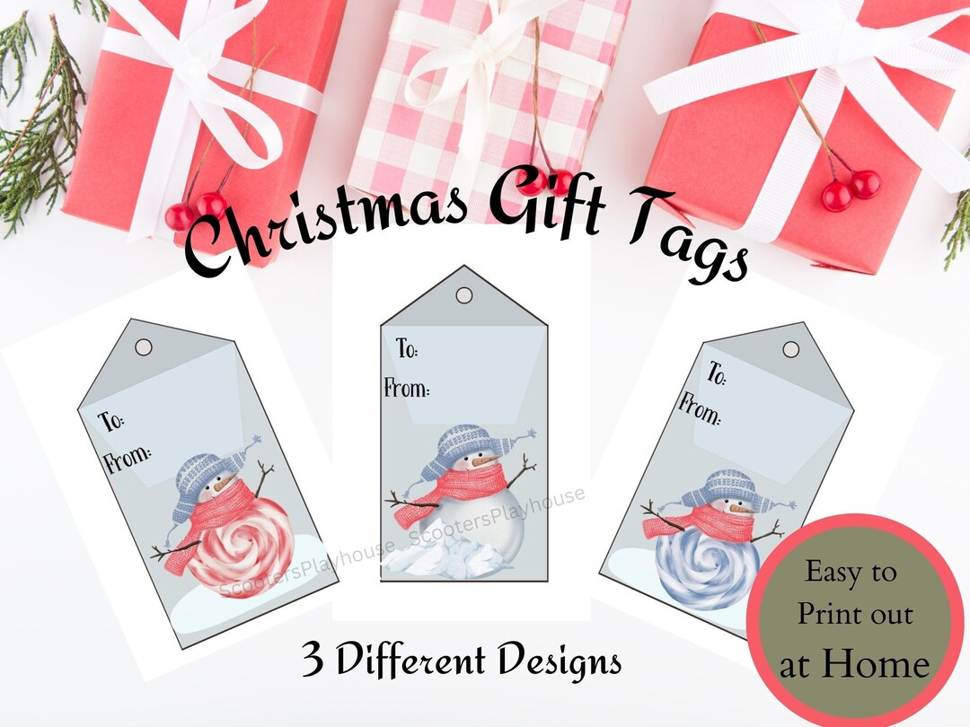Christmas Gift Tags Printable, Gift Tags Christmas Printable, Snowman ...
