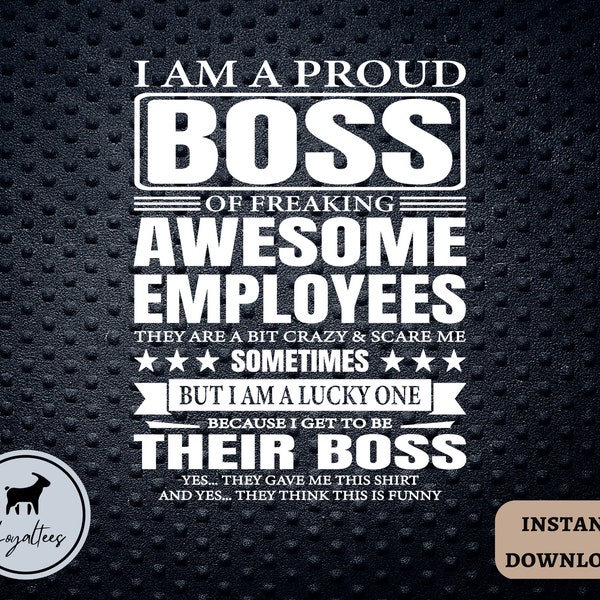 Svg Files Proud Boss of Awesome Employees - Etsy