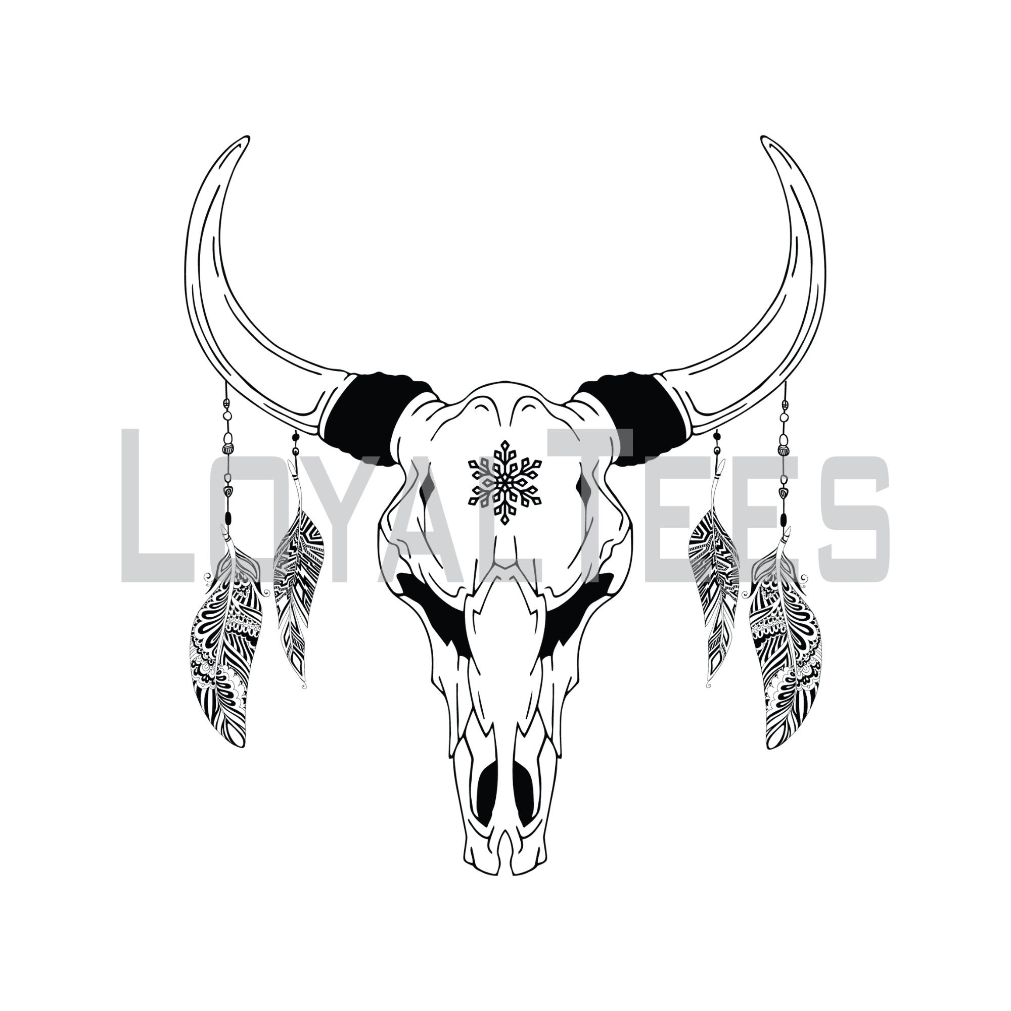 Art & Collectibles Digital Drawing & Illustration Cow Skull SVG Bull ...