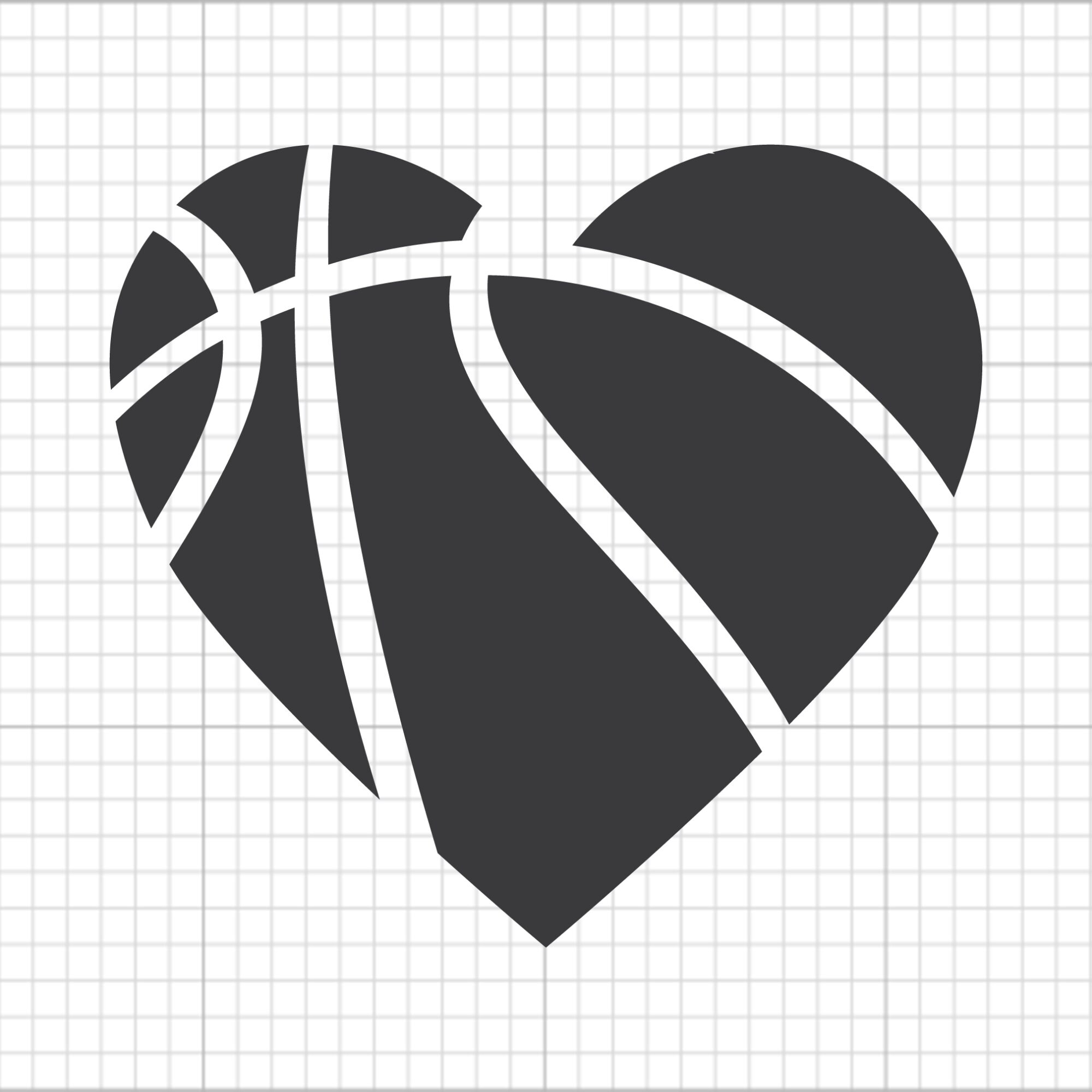 Basketball Heart Black And White