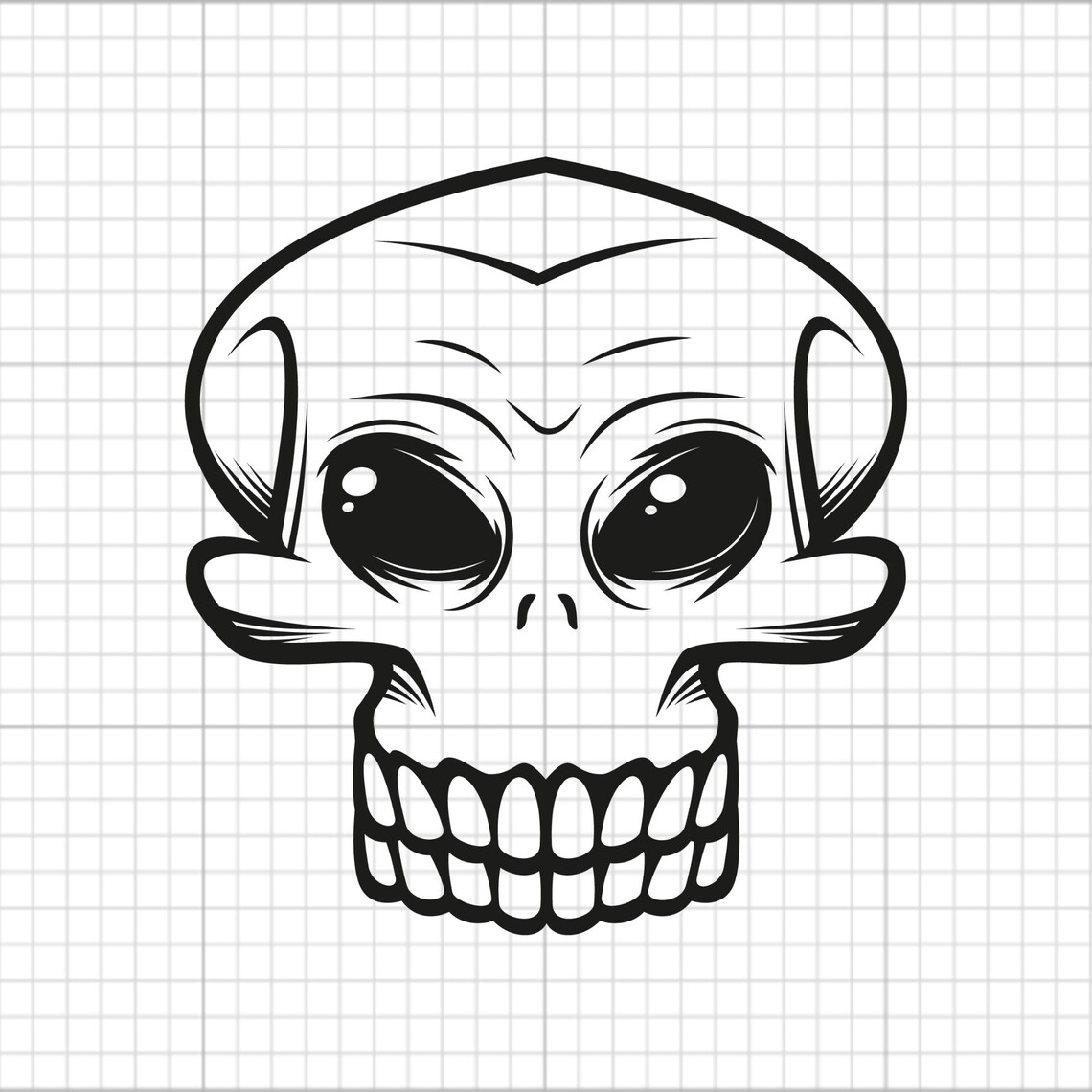 Skull Alien SVG Alien Head Skull Face Outerspace Halloween PNG | Etsy