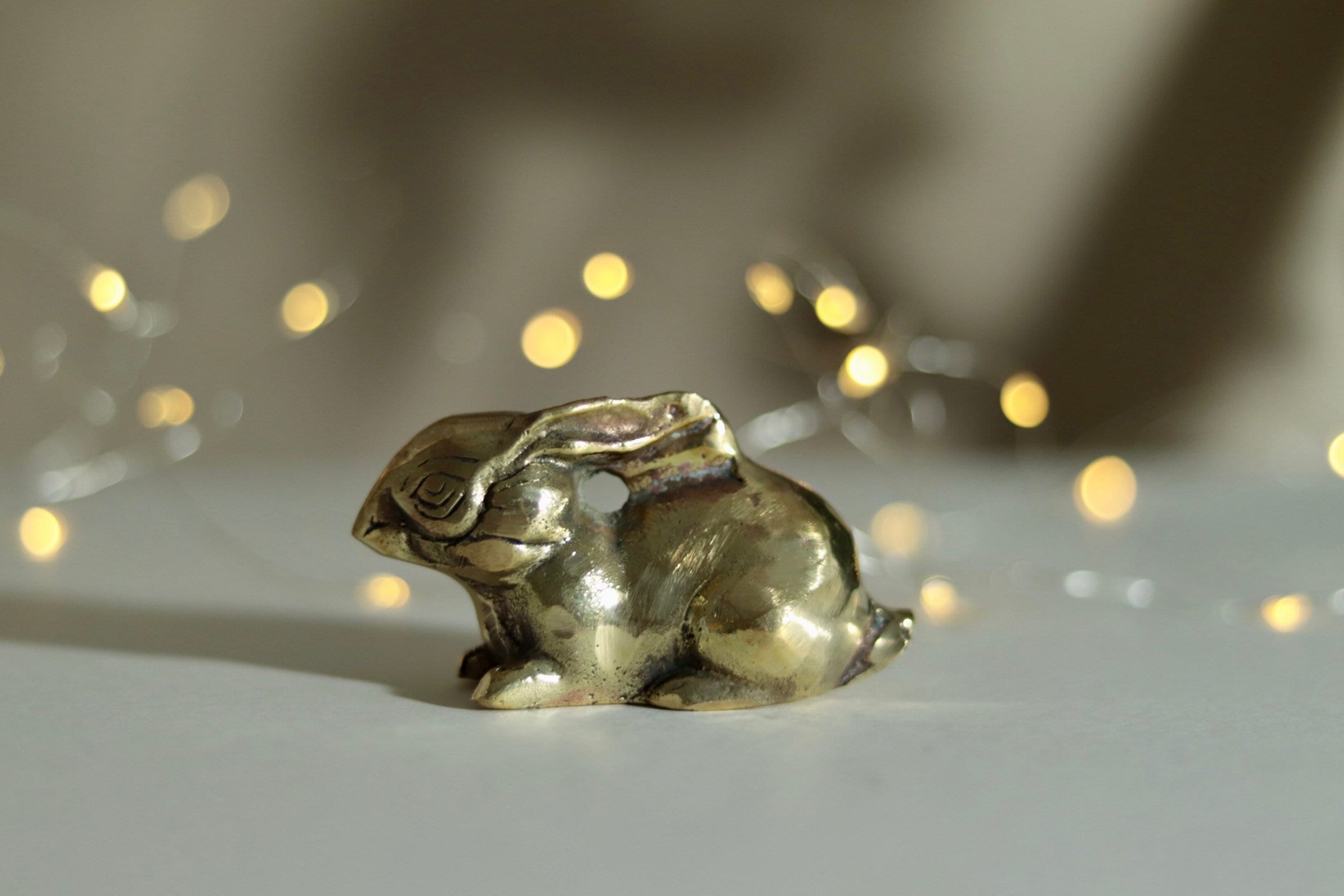 Rabbit Figurine Gold Hare Ornament Vintage Brass Bunny - Etsy