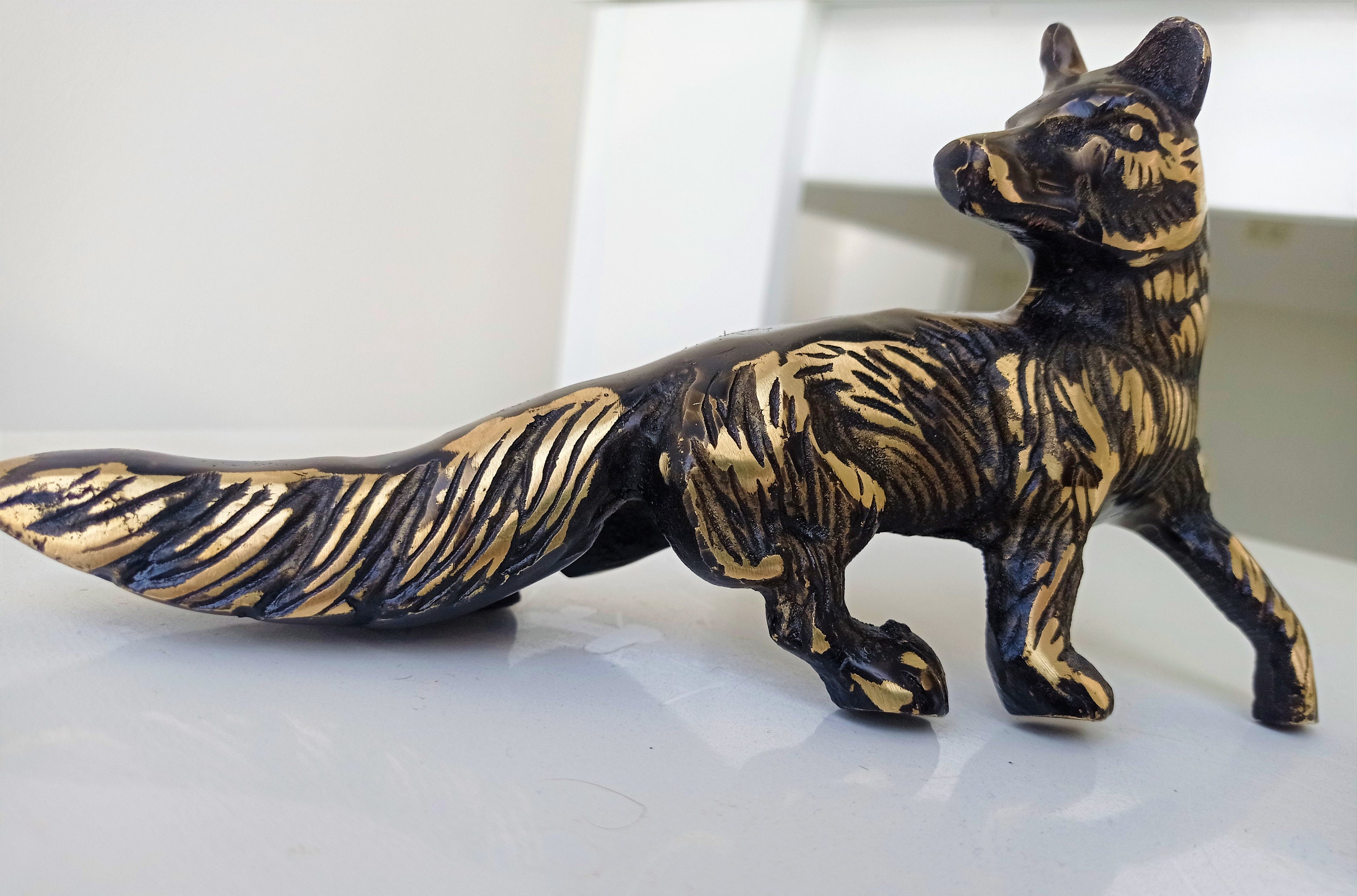 Cute Vintage Solid Brass Fox Figurine Christmas Gift Brass - Etsy