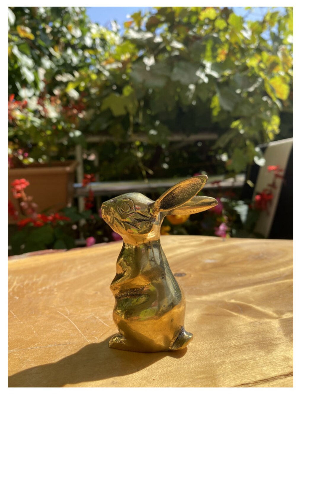 Rabbit Figurine, Christmas, Gold Hare Ornament Vintage Brass Bunny ...