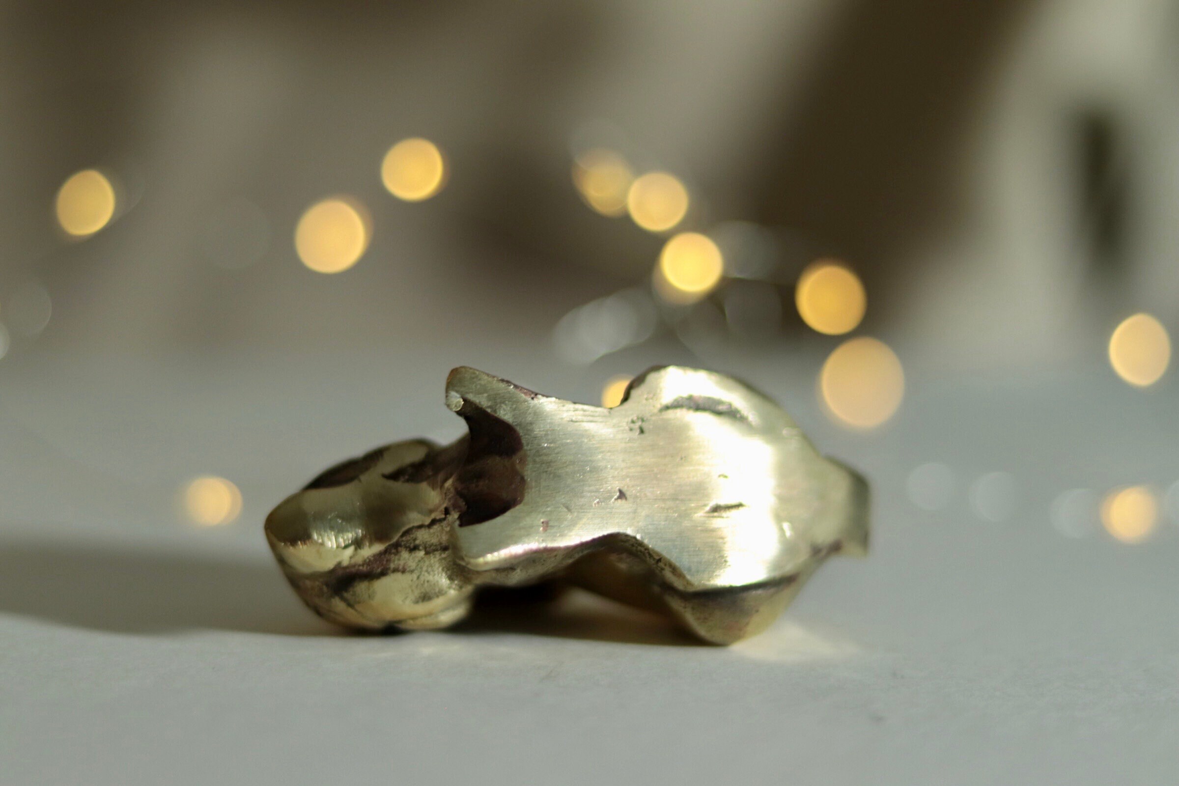 Rabbit Figurine, Gold Hare Ornament Vintage Brass Bunny Statue ...