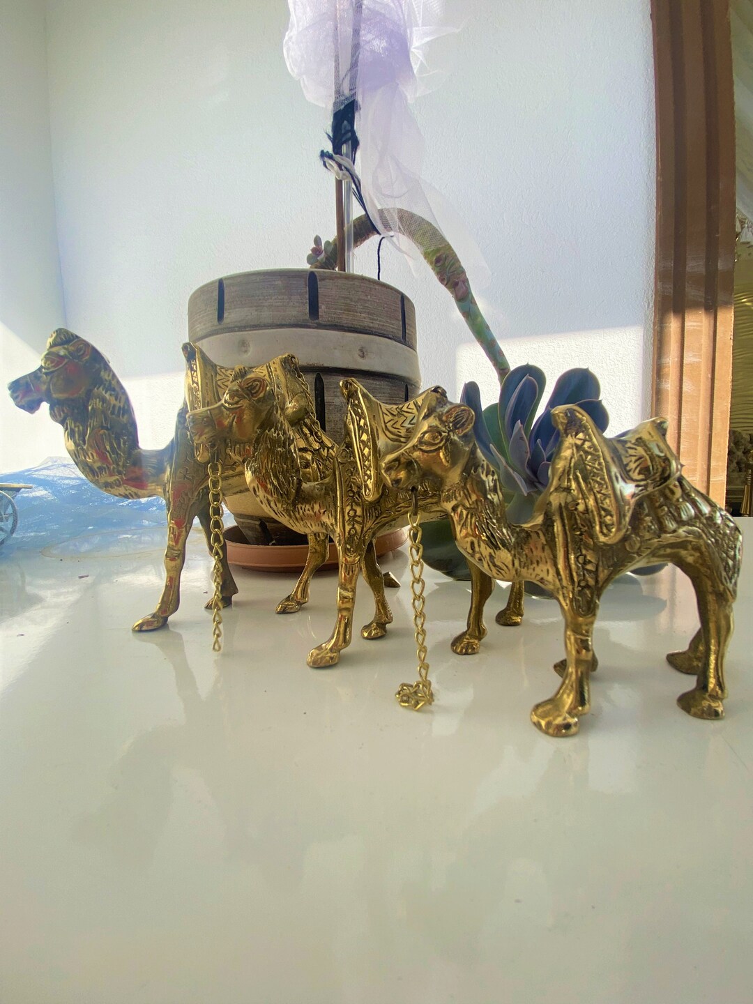Vintage Brass Camel Figures Set of Three, Vintage Brass Animals Solid ...