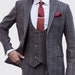 Joker Men Suits Red Tweed 3 Piece Slim Fit Elegant Formal - Etsy