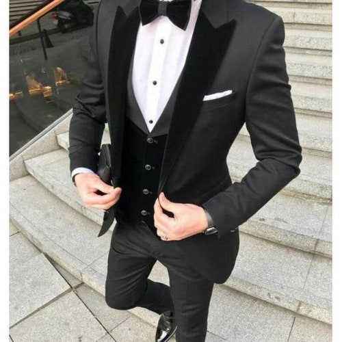 Men Suits White 3 Piece Formal Fashion Slim Fit Wedding Suit Etsy
