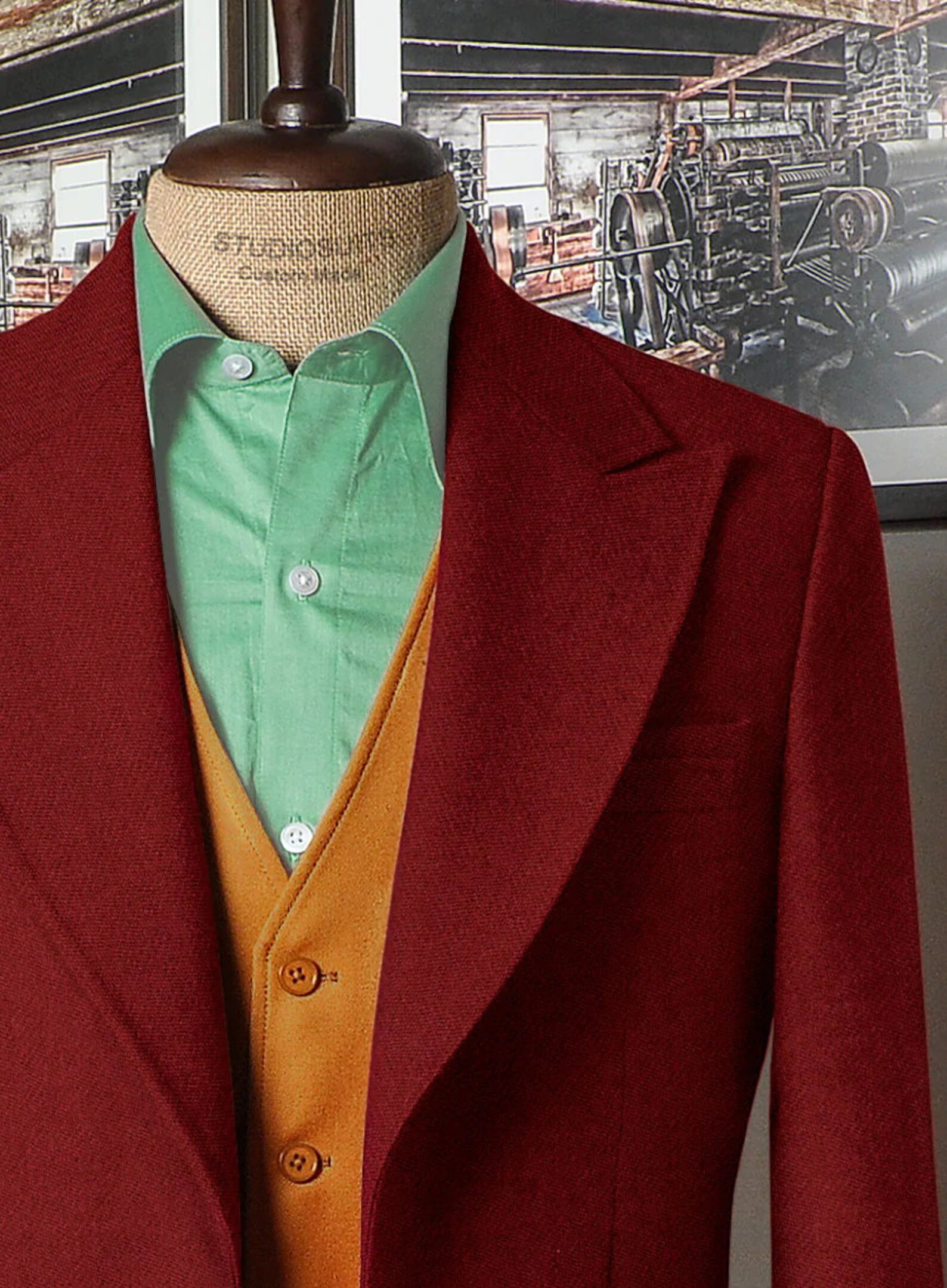 Joker Men Suits Red Tweed 3 Piece Slim Fit Elegant Formal - Etsy