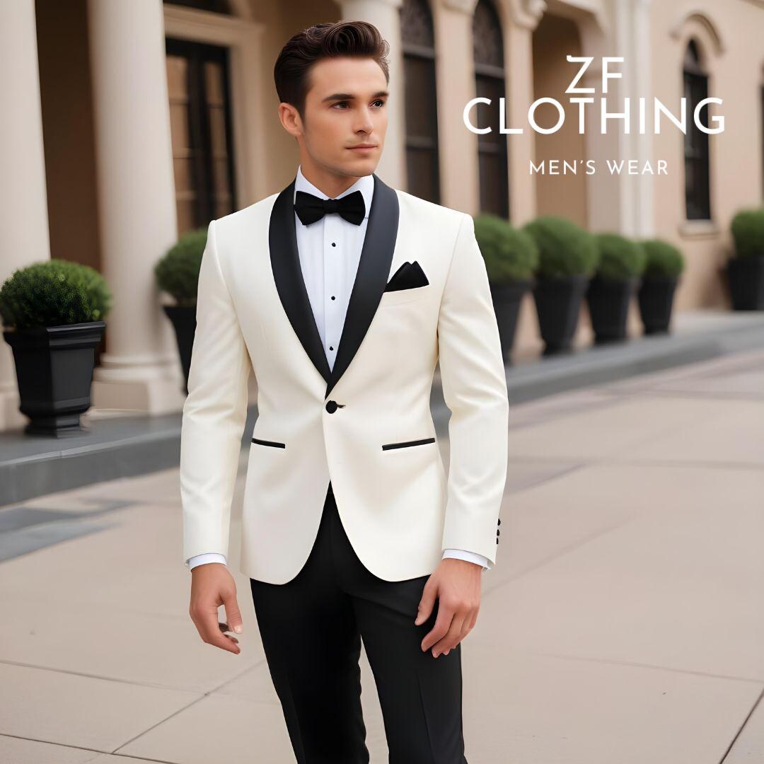 Men's Light White Tuxedo Jacket for Men - Classic Formal Attire- Prom ...