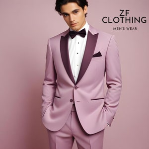 Men Suits Elegant Stylish Light Pink 2 Piece Tuxedo for Men - Classic ...