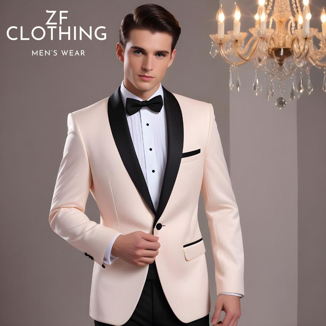 Men's Beige Tuxedo Jacket for Men - Classic Formal Attire- Prom Tuxedo ...