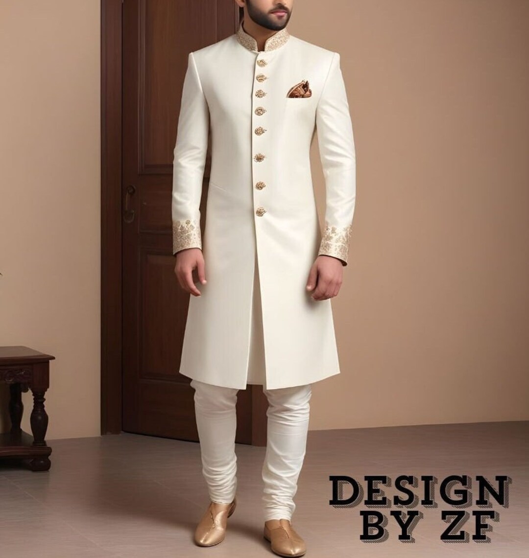 Embroidered Indian Wedding Sherwani: Ethnic Groom Suit - Etsy
