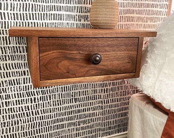 White Oak Floating Nightstand - Etsy