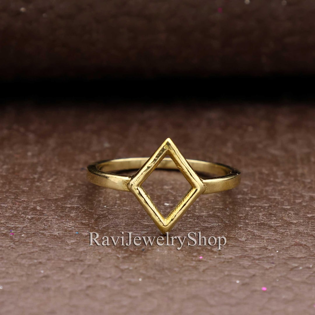 Rhombus Ring, Rhombus Pinky Ring, Minimalist Geometric Rings for Women ...