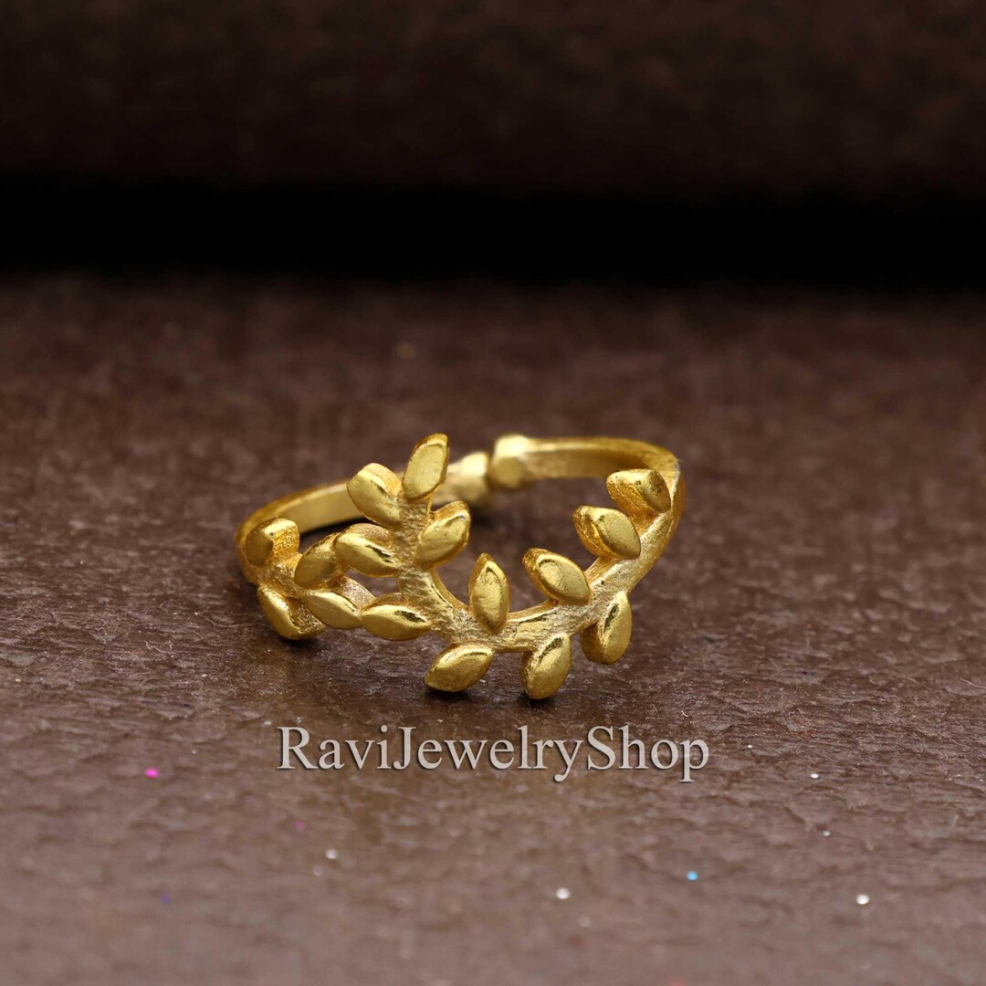 Golden Leaf Ring, Nature Inspired Ring, Tree Branch Ring, Laurel Ring ...