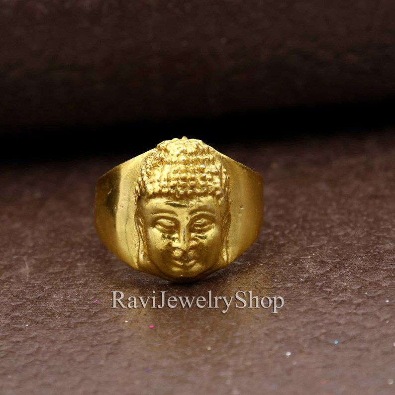 Golden Buddha Ring, Healing Ring, Spiritual Ring, Buddhist Ring, Abhay ...