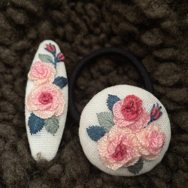 Embroidery Hair Clip - Etsy