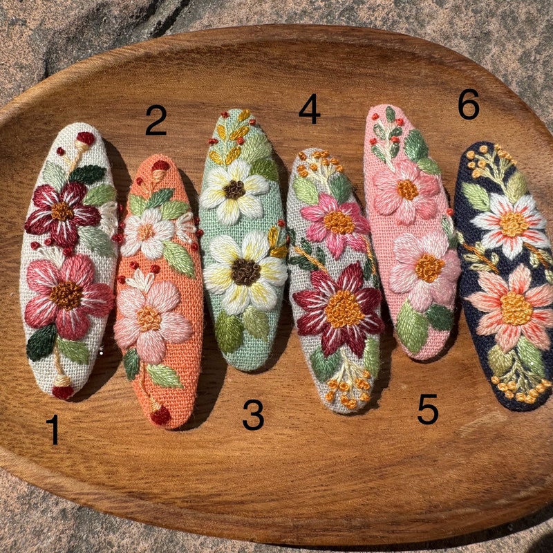Embroidery Hair Clip - Etsy