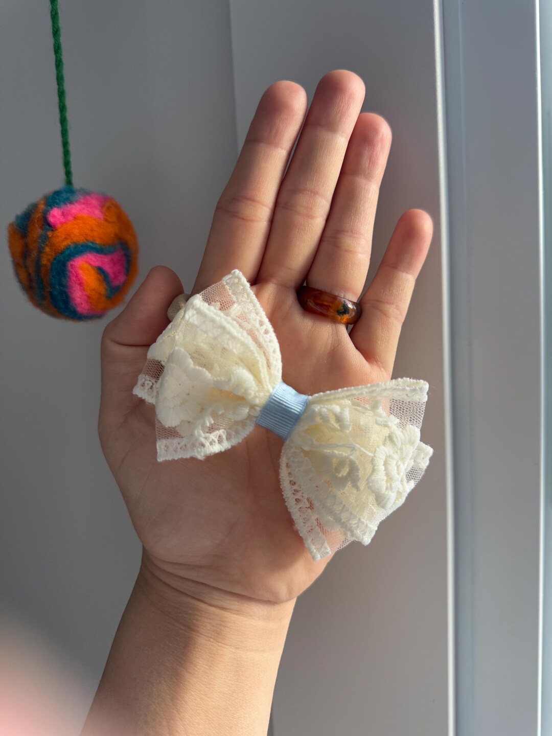 White Lace Bow, Floral Lace Bow, Baby Headband, Baby Bow, Baby Shower ...