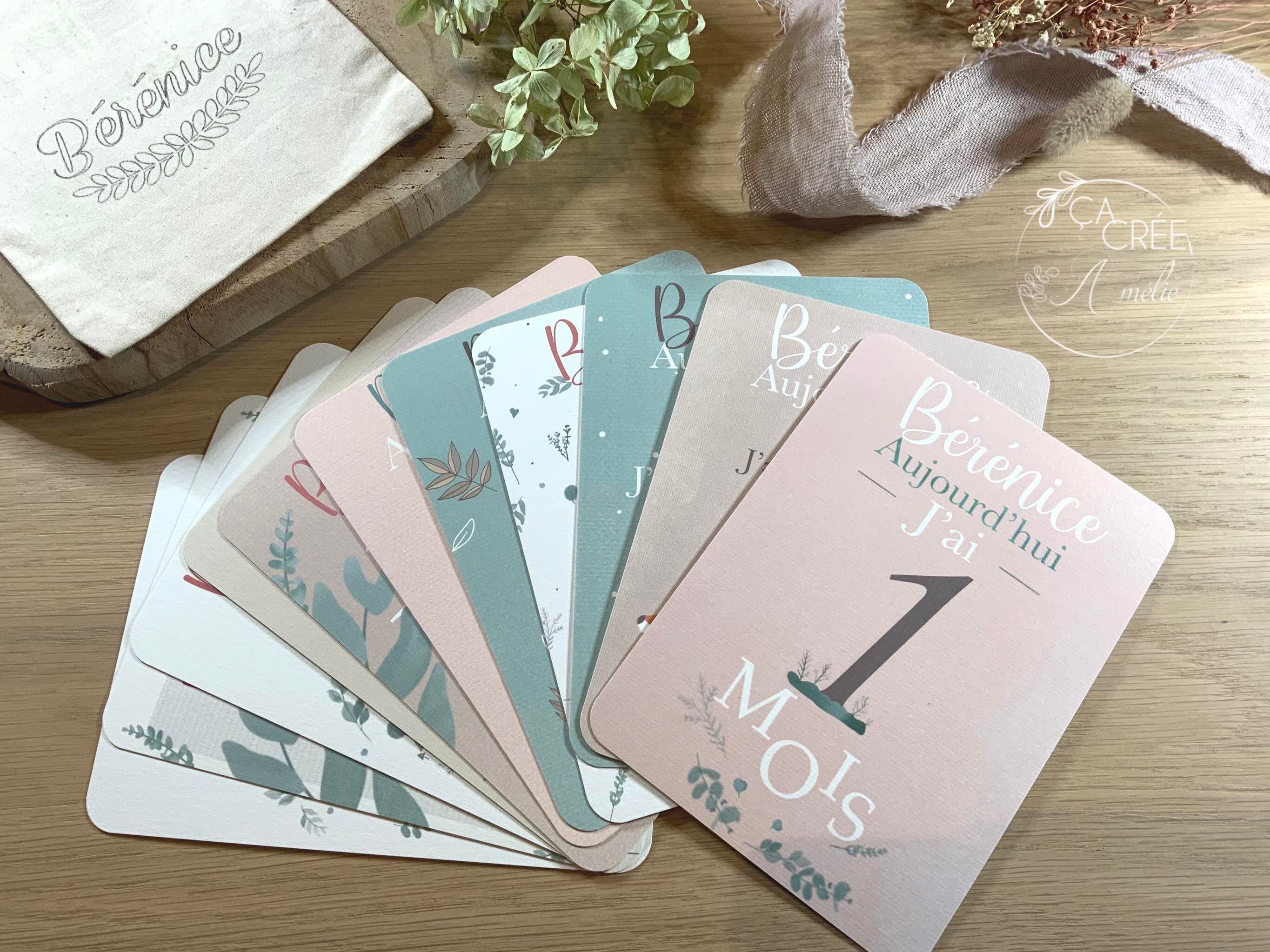 Baby Step Card / PERSONALIZED Month Card - Etsy