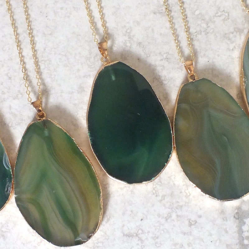 Green Stone Necklace - Etsy