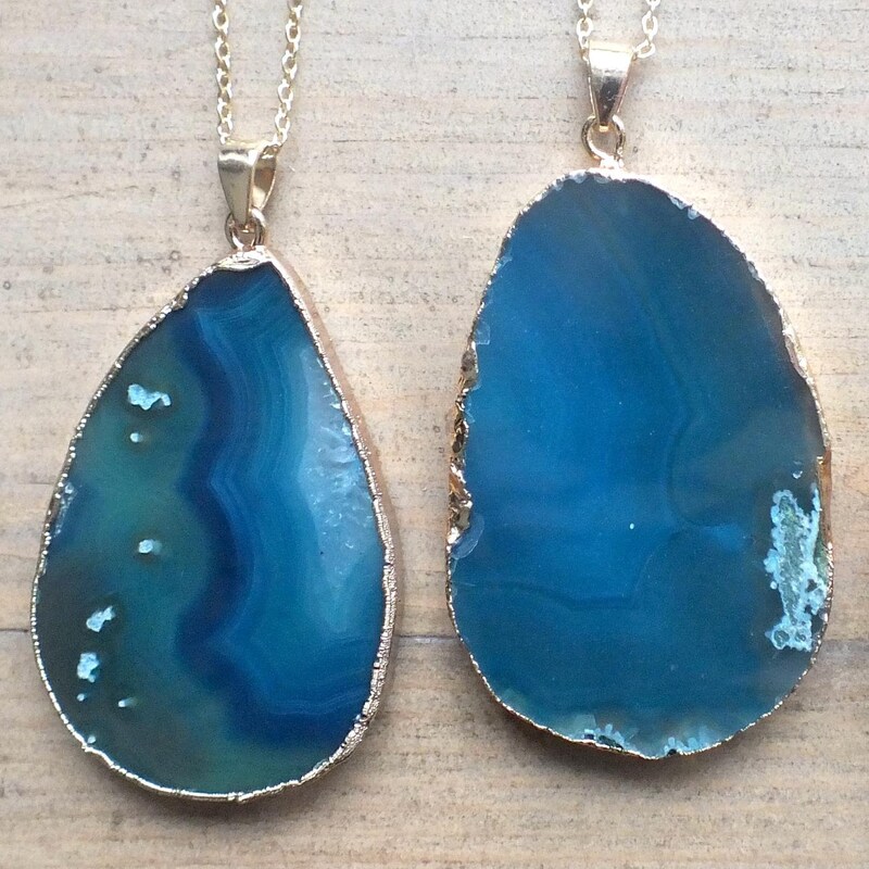Blue Stone Pendant - Etsy