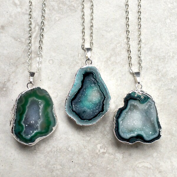 Geode Pendant - Etsy