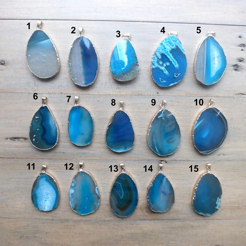 Blue Stone Pendant - Etsy