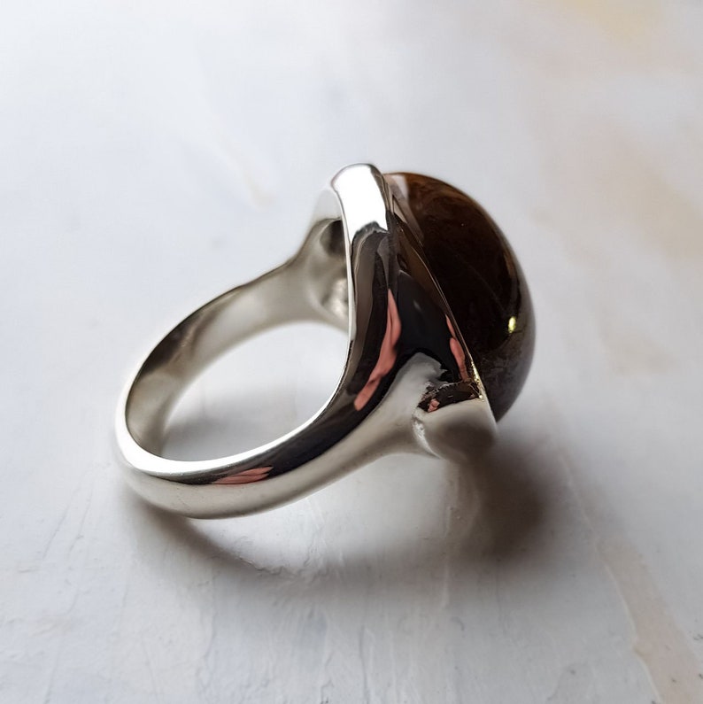 Jasper Ring. Big Silver Ring. Minimalist Art Jewelry. Everyday Ring ...
