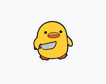 Duck With Knife Sticker - Etsy