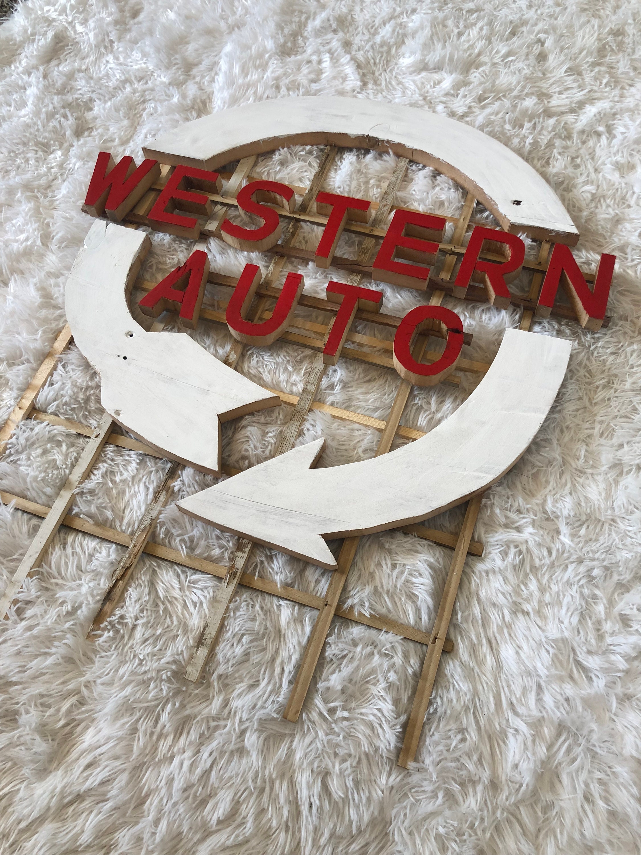 Kansas City Western Auto Building Sign Replica Reclaimed Wood Wall ...