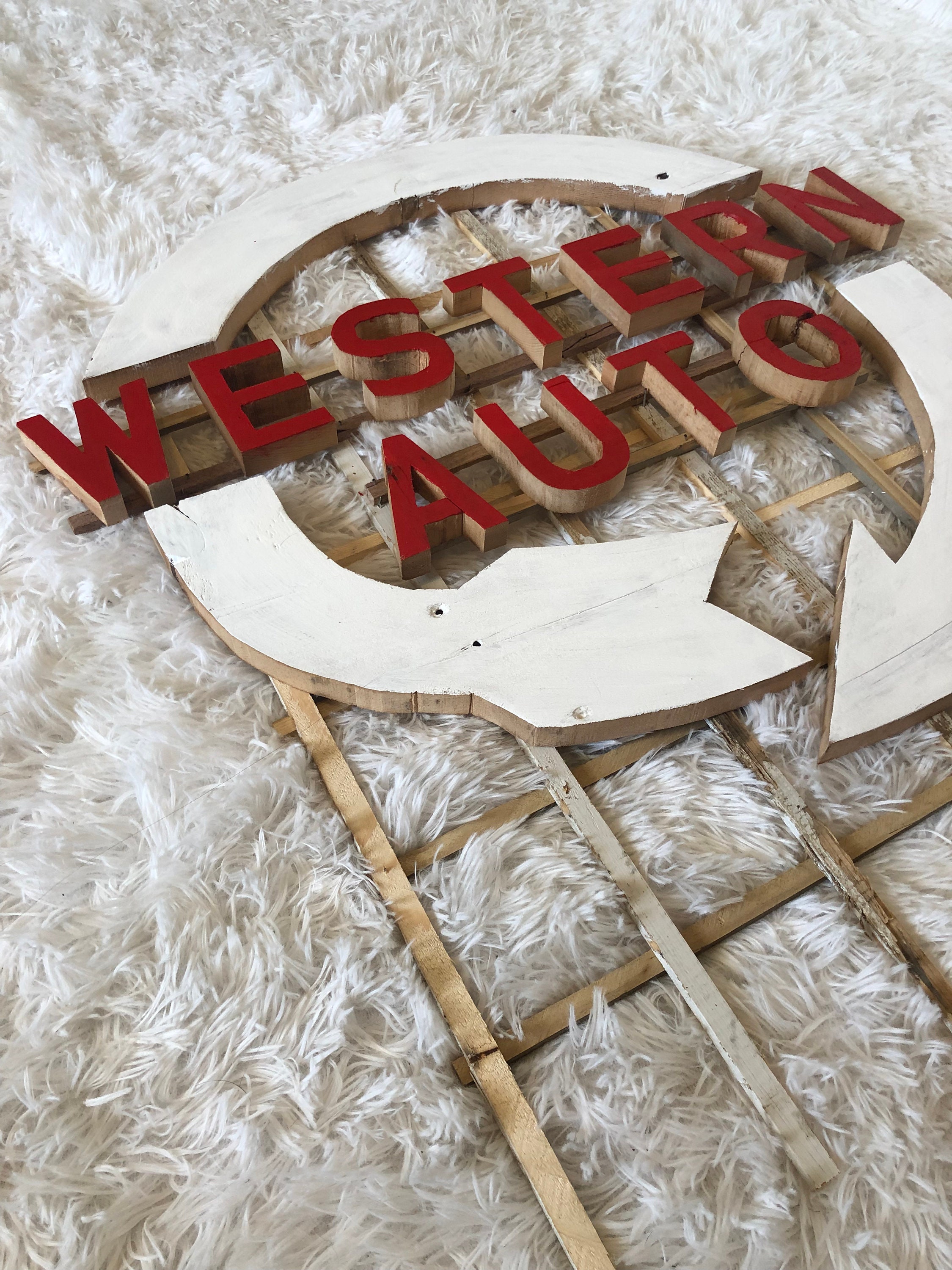 Kansas City Western Auto Building Sign Replica Reclaimed Wood Wall ...