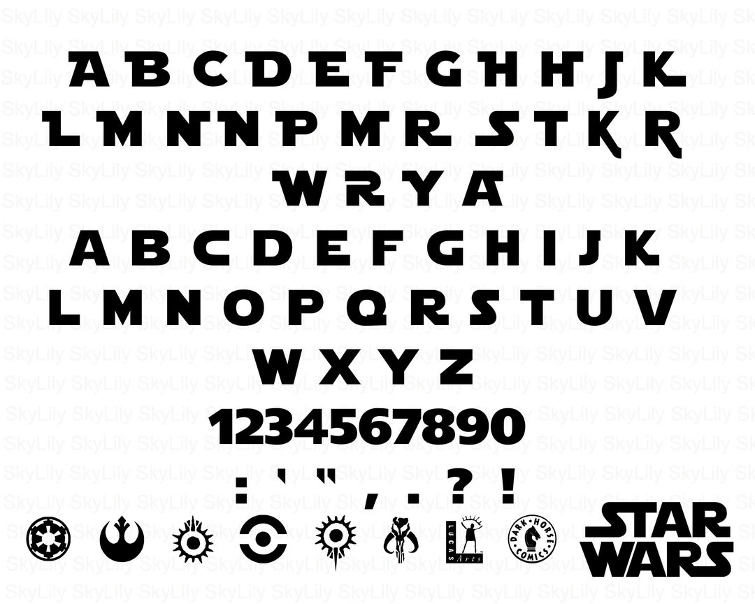 Fuente de Star Wars - . Formato TTF - Cartas, Números, Símbolos ...