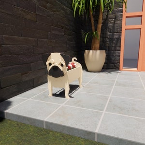 Scroll Saw Pattern, Pug Planter, Wood Dog, Pattern Svg, Laser Cut, Wood ...